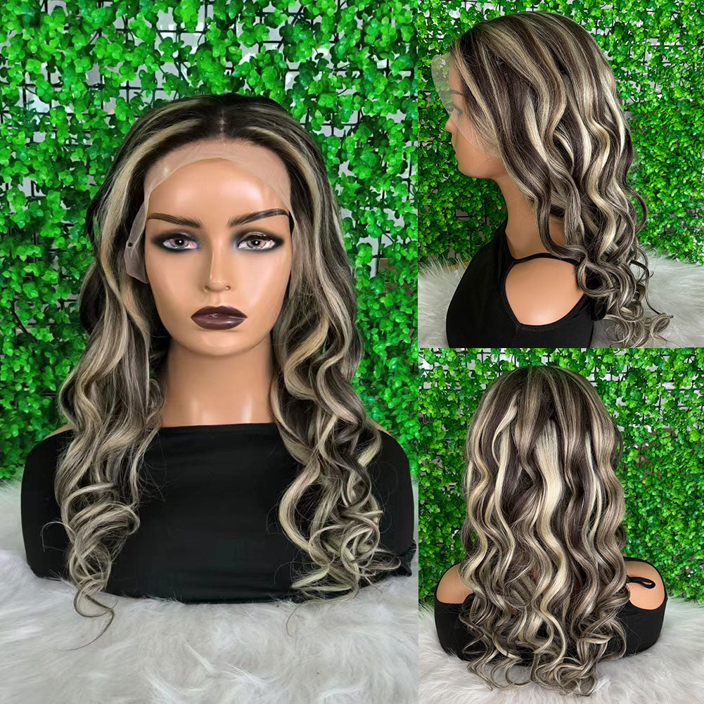 Afsisterwig - Amaya | Ombre Ashy Blonde Human Hair Glam Wavy Lace Front Wig
