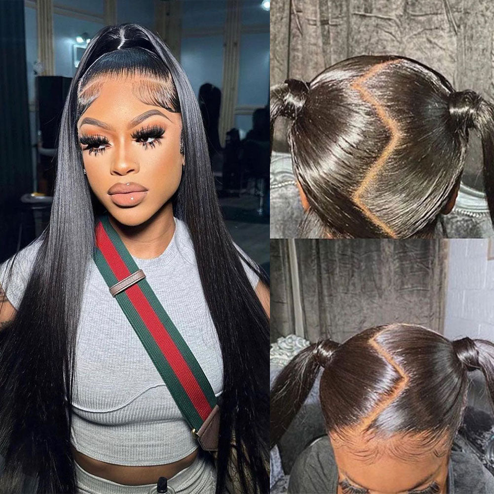 Afsisterwig - Skin Melt Full Lace Silk Straight Wig Invisible Swiss ...