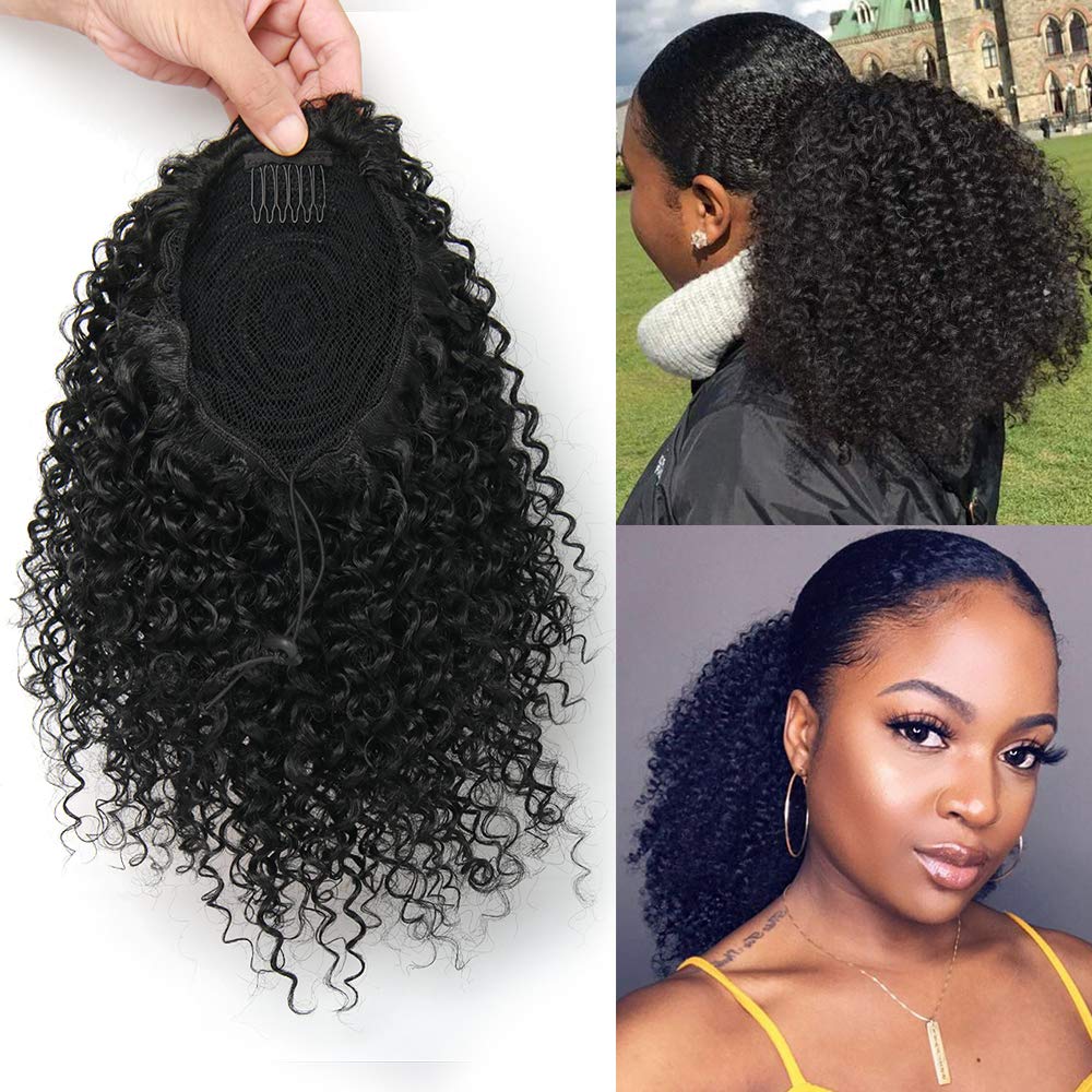 Drawstring Ponytail Human Hair Curly Extension – Afsisterwig