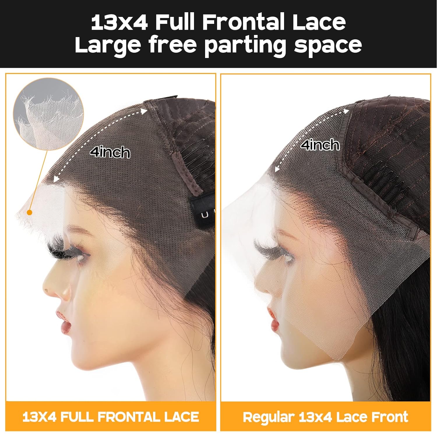 Afsisterwig - 13x4 Lace Front Body Wave Wig Virgin Human Hair Frontal Wigs