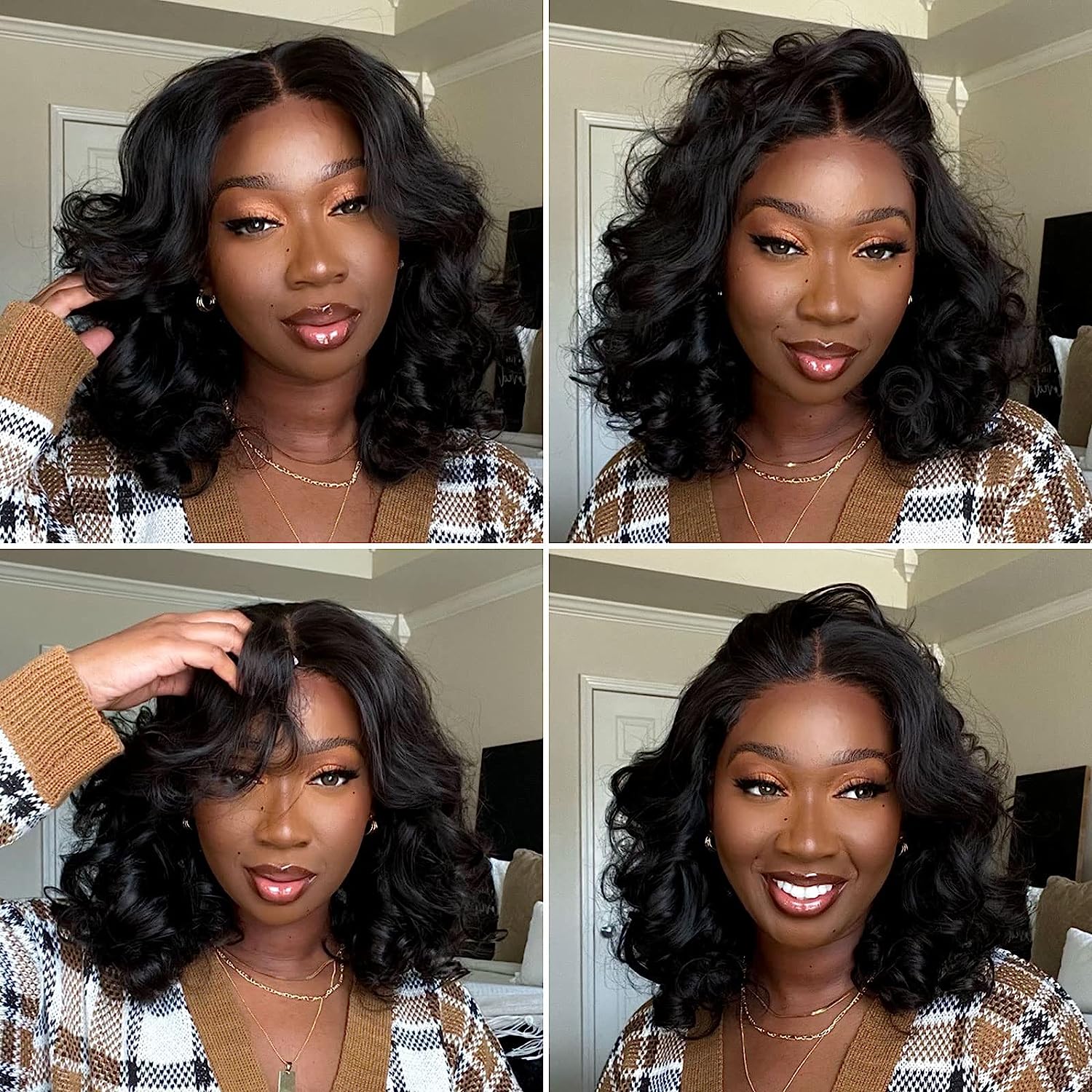 Afsisterwig - Full Lace Free Parting Preplucked Human Hair Deep Curly ...