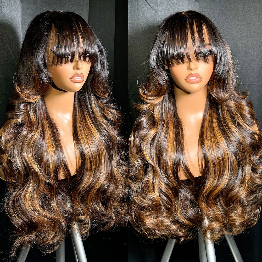 Afsisterwig - [SalonLux] 6x6 Transparent Lace 180% Highlight Wavy Bang ...