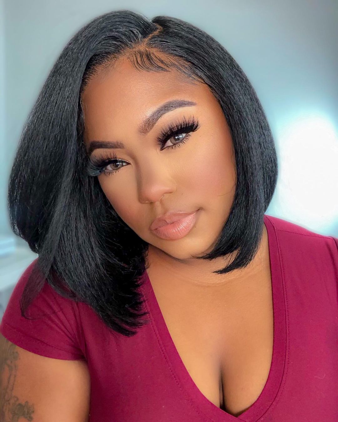 Afsisterwig - Full Lace Free Parting Preplucked Human Hair Straight Bob Wig