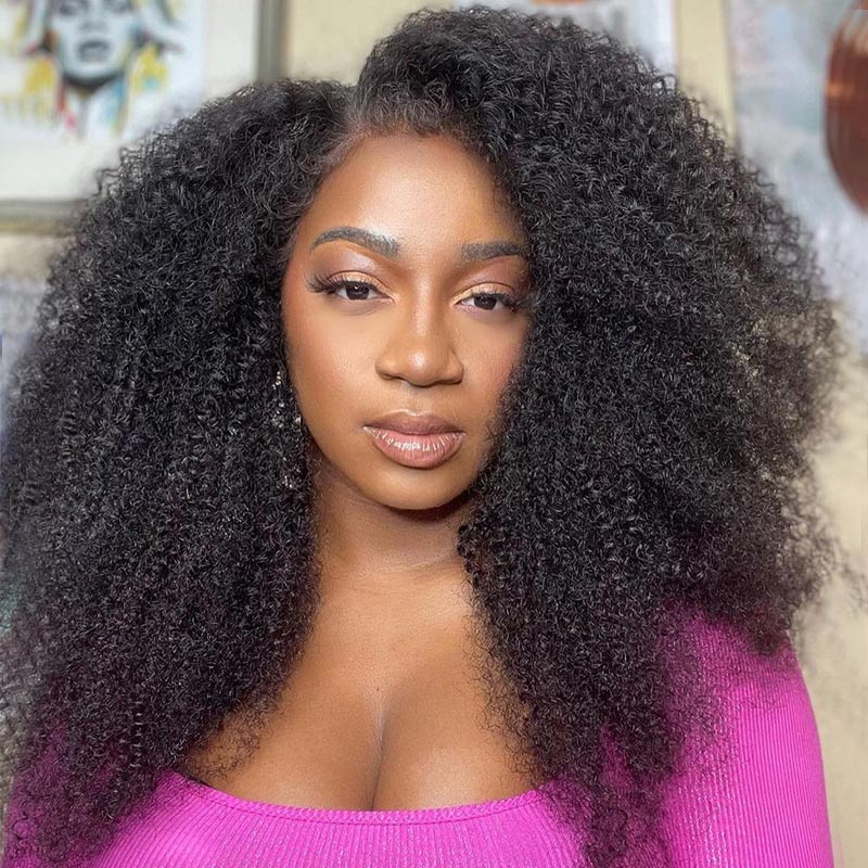 Afsisterwig - Curly Edge Natural 4C Edge Skin Melt Lace Frontal Wig ...