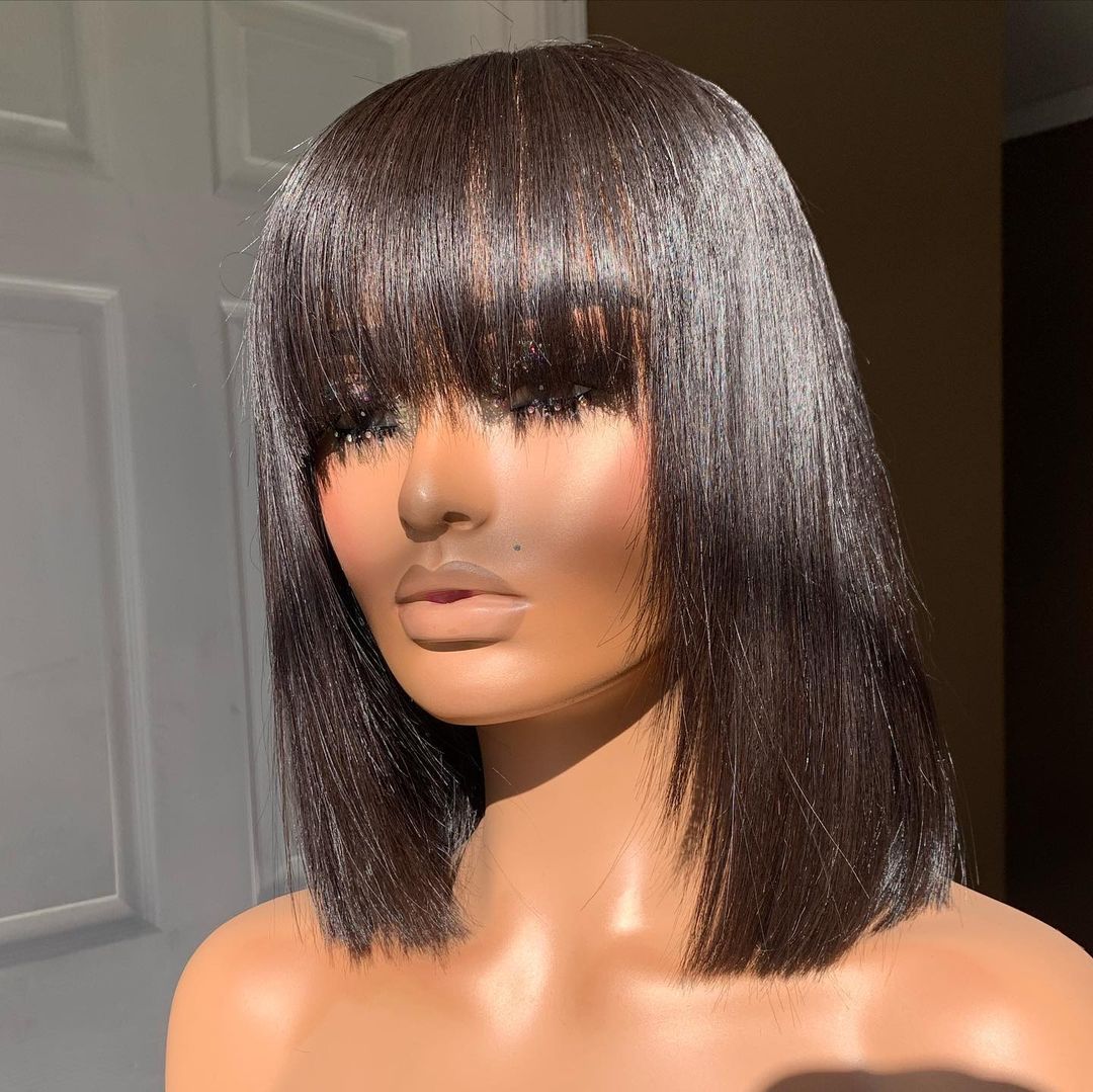 Afsisterwig - Lisa | Preplucked BOB Lace Wig With Bang | Silky Straight
