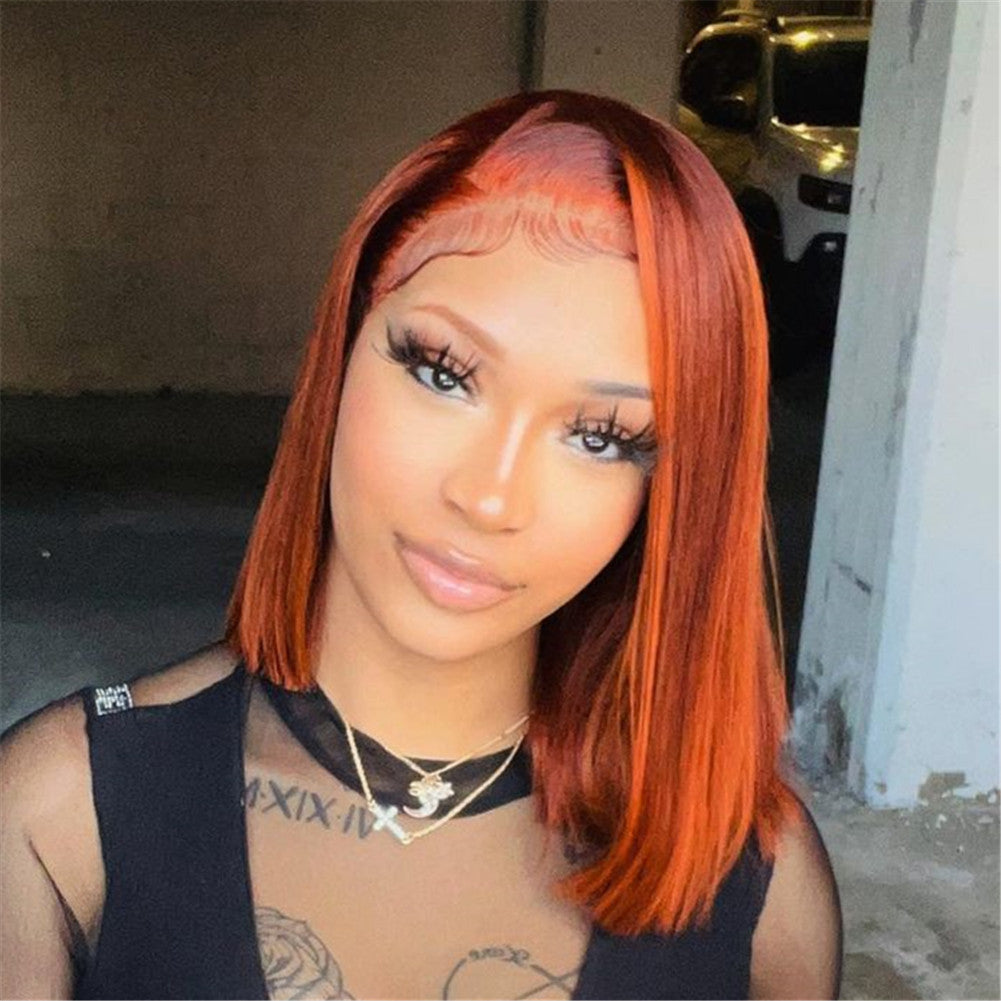 Afsisterwig - Isis | Ginger Highlight Colored Preplucked Human Hair Bob ...