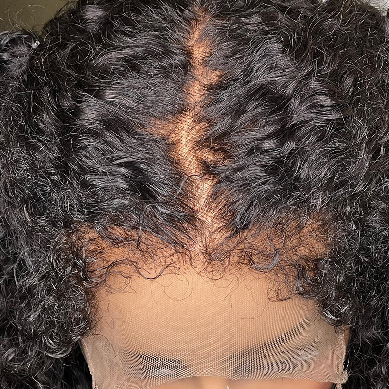 Afsisterwig - Curly Edge Natural 4C Edge Skin Melt Lace Frontal Wig ...