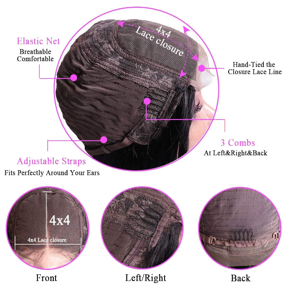 Afsisterwig - Lilith | 4X4 Lace Closure Wig Pre-plucked Human Hair Deep ...