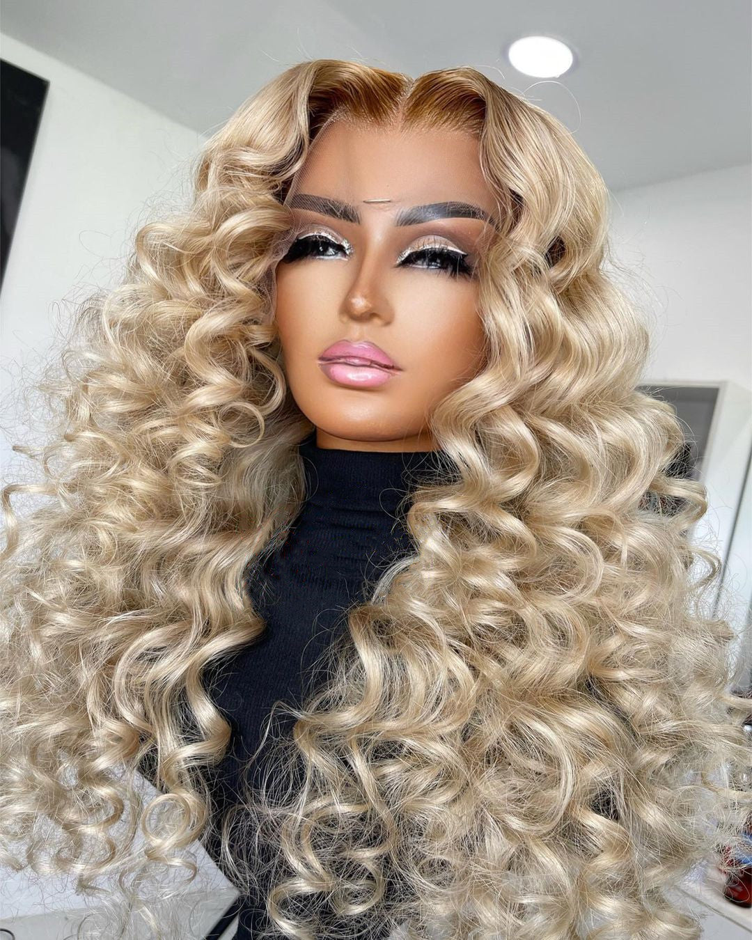 Afsisterwig - Amaya | Ombre Ashy Blonde Human Hair Glam Wavy Lace Front Wig
